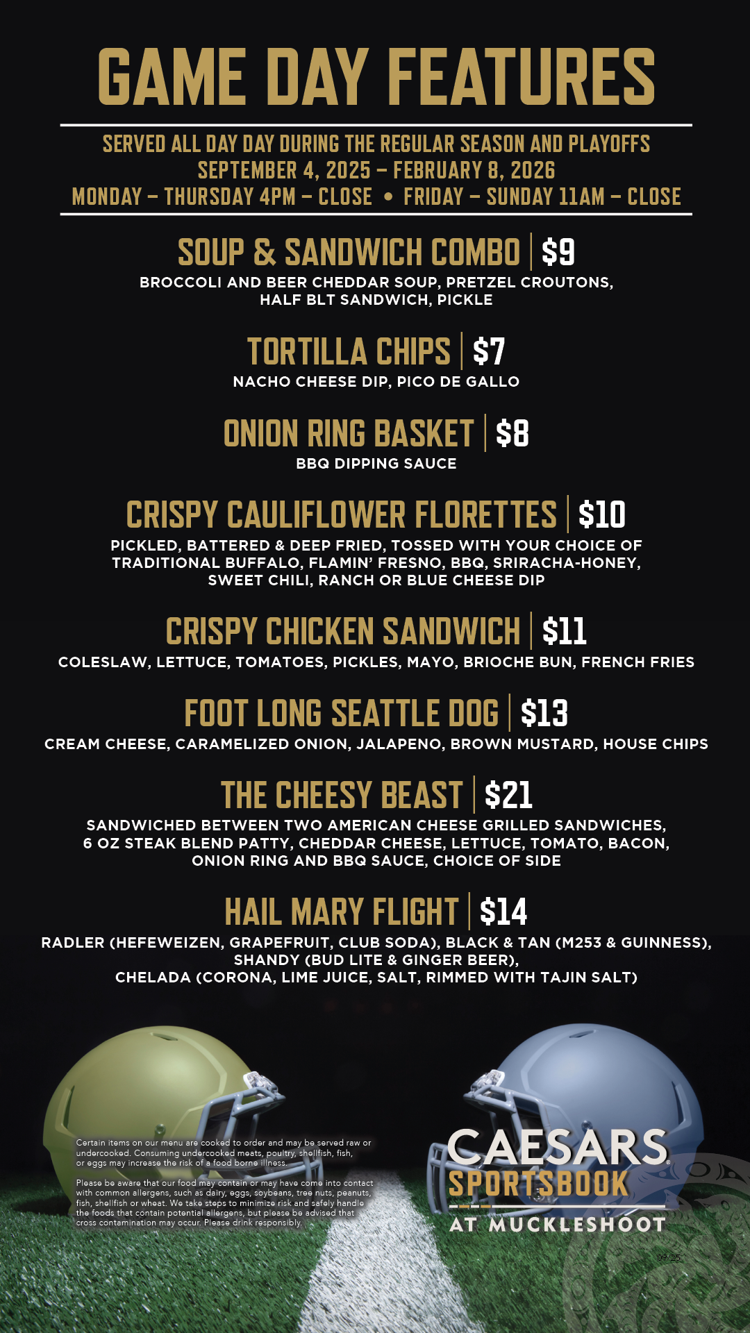 Caesars Sportsbook Restaurant | Muckleshoot Casino Resort